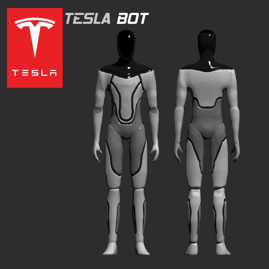 🤖 TESLA BOT・ OBJ File for ・Cults