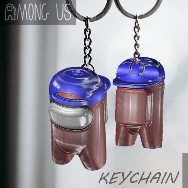 STL file AMONG US KEYCHAIN - BACK CAP 🗝️ ・3D print design to download・Cults