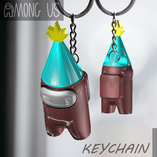 STL file AMONG US KEYCHAIN - HAPPY BIRTHDAY 🗝️ ・3D print design to ...