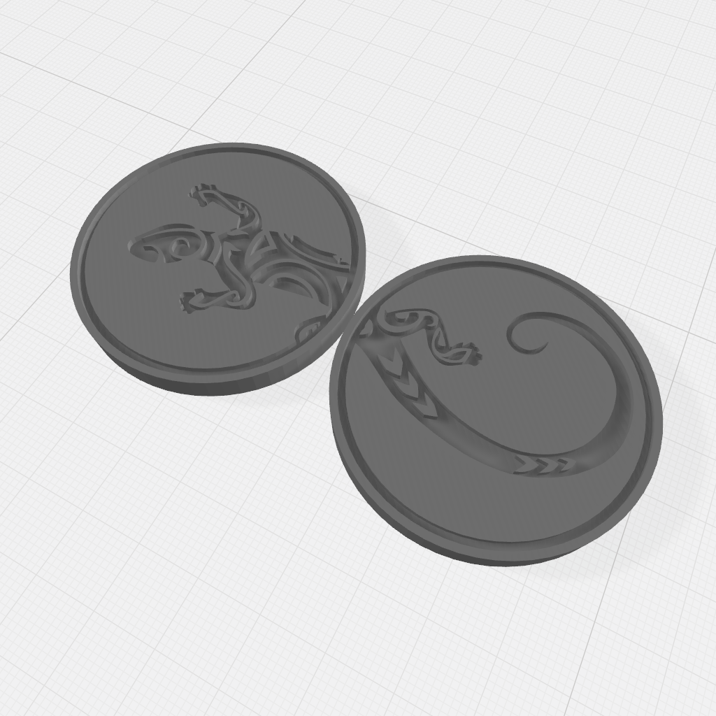 Free STL file Lizard coin / token 🦎 ・3D print object to download・Cults