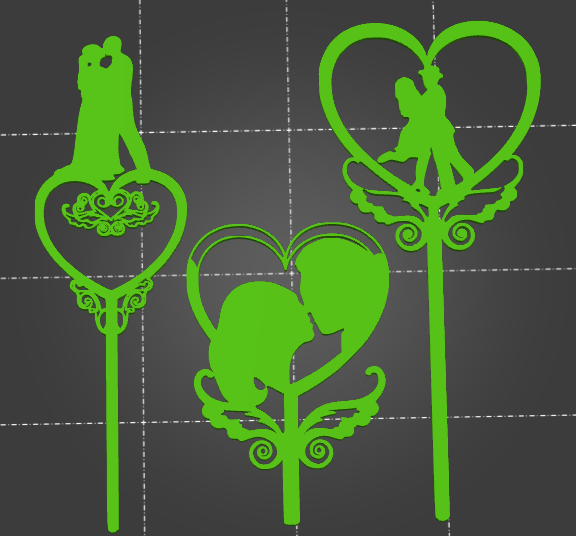 STL file 3 Wedding Cake Topper 💒 ・3D printable design to download・Cults
