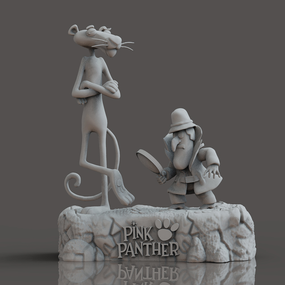STL file The pink panther and villain 🦹 ・3D printer model to download・Cults