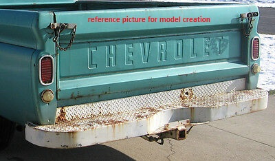 👽 Axial SCX24 Chevy C10 Rear Step Bumper Heavy Duty・ STL File for ・Cults