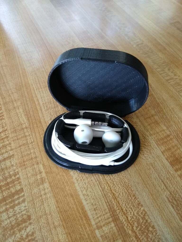 3D printing Hinged Case for Earphones (separate parts remix)・Cults