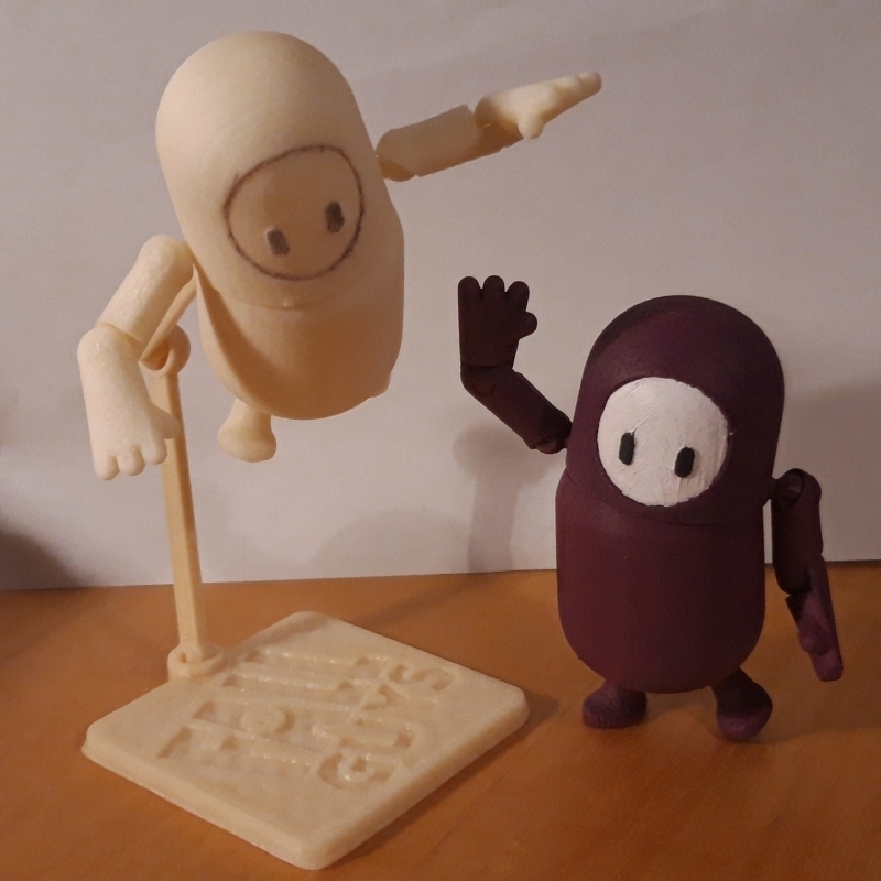 🍂 Fall Guy balljoint figure + Tail + Action Base. [Fall Guys]・Free 3D ...