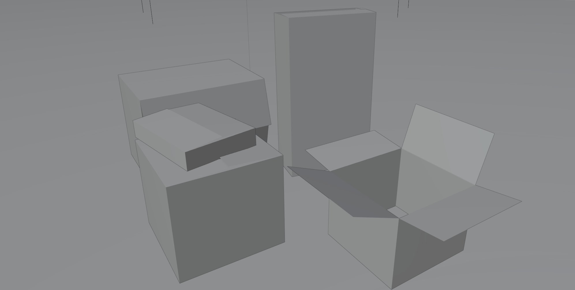 📦 Cardboard box package with 3D texture model・ STL File for ・Cults