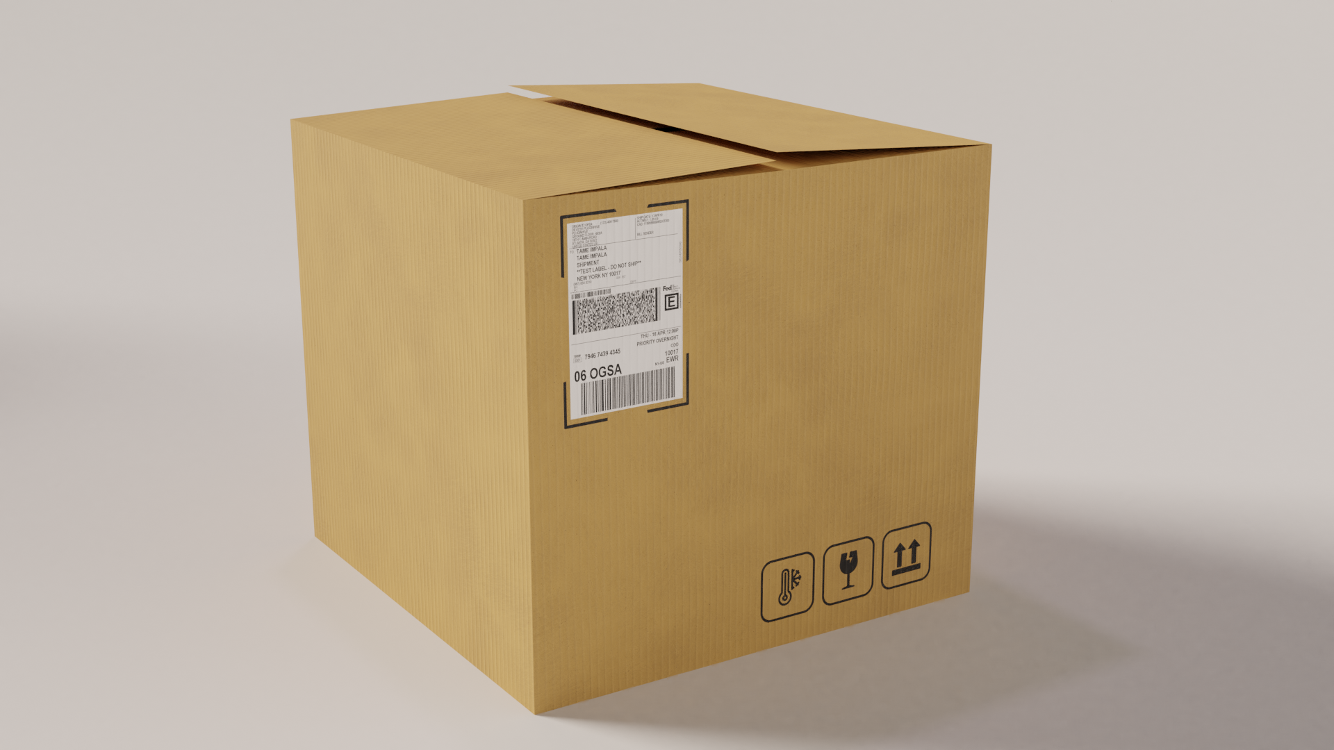 📦 Cardboard box package with 3D texture model・ STL File for ・Cults