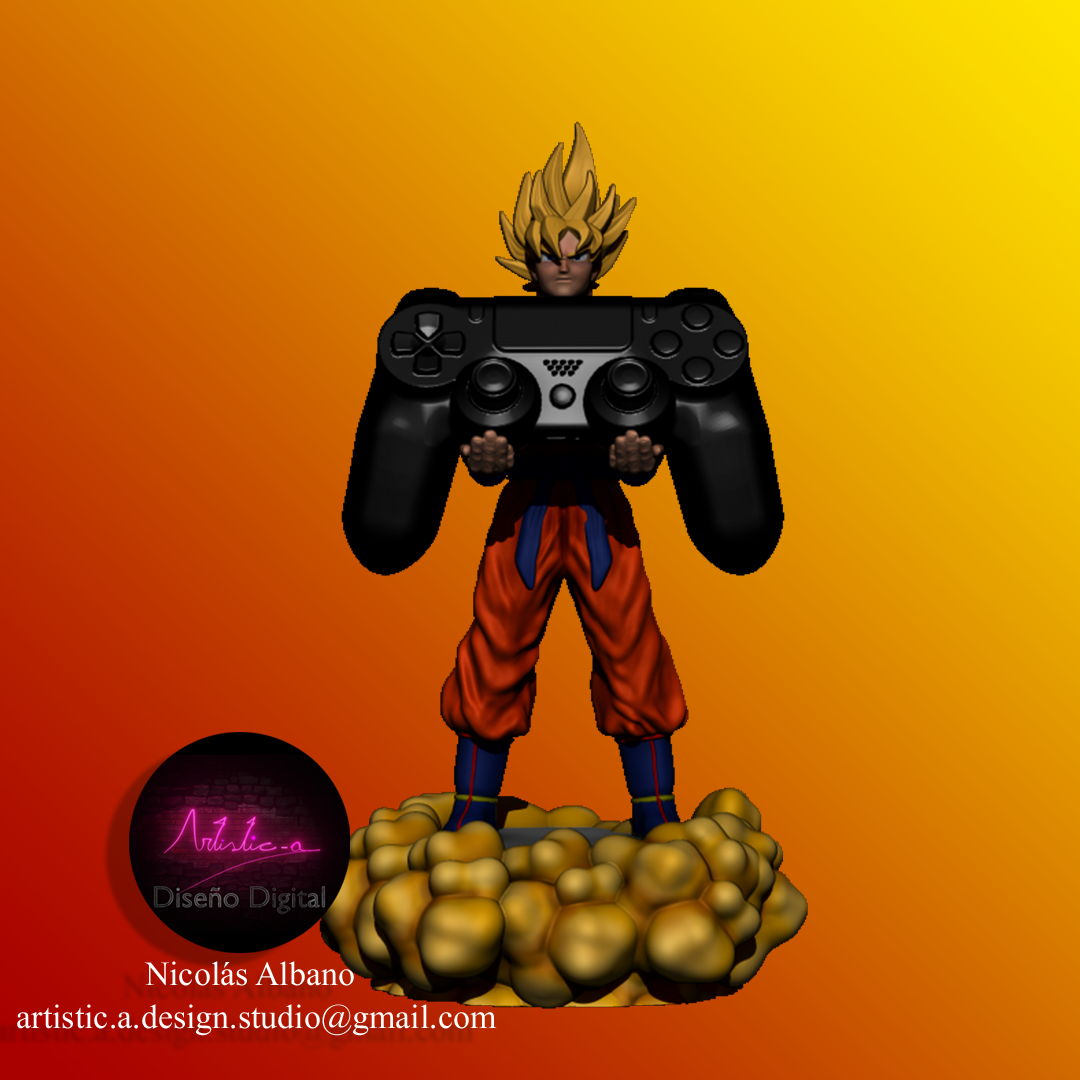🐉 GOKU DRAGON BALL CELLPHONE AND JOYSTICK SUPPORT・ 3D File for ・Cults