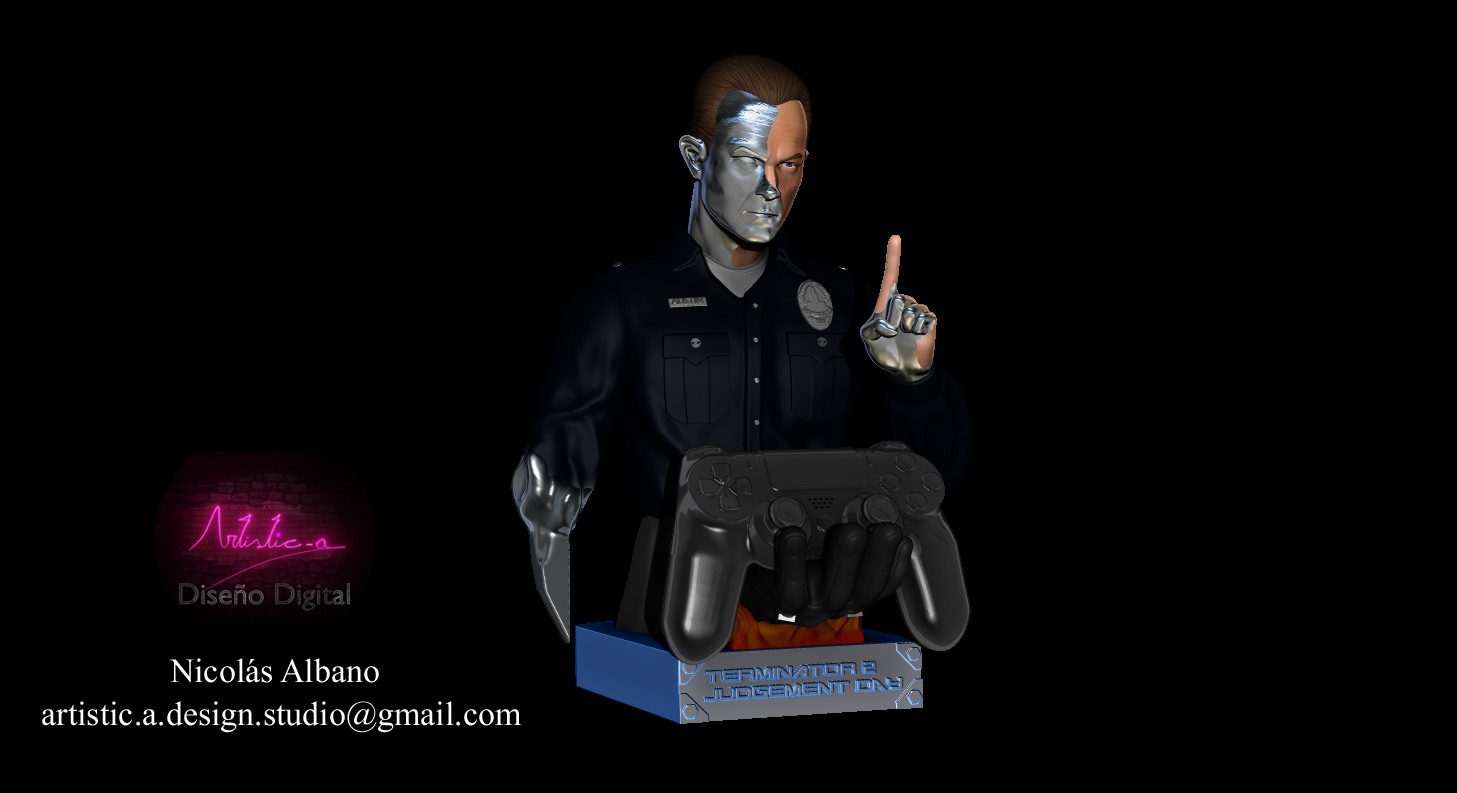 3D file TERMINATOR T1000 JOYSTICK HOLDER 🕹️ ・3D print design to ...