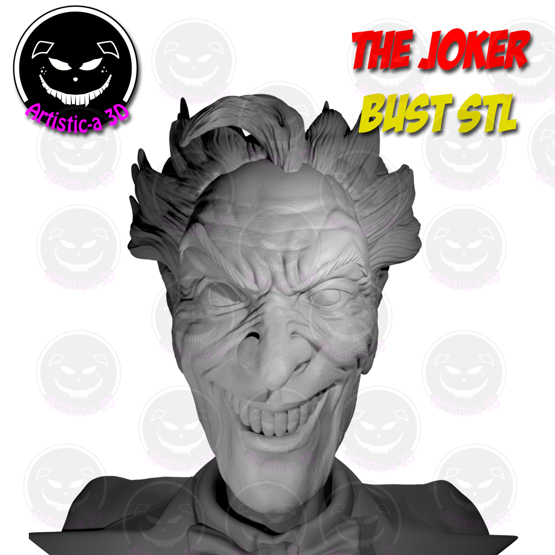 🃏 JOKER BUST・ STL File for ・Cults