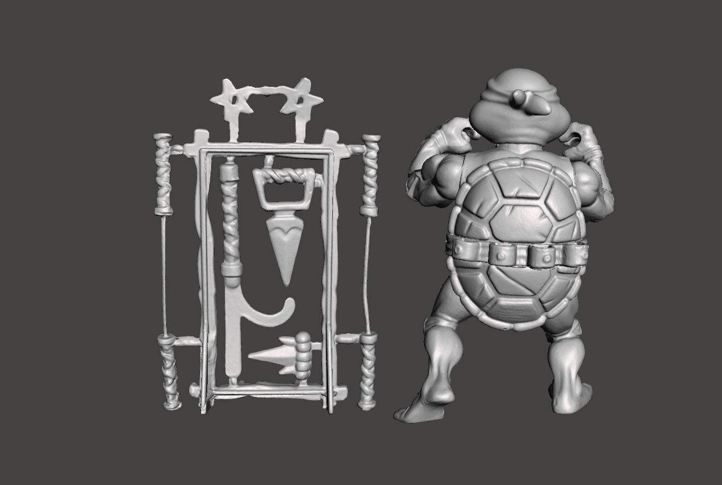 OBJ file MICHELANGELO VINTAGE TMNT ( TEENAGE MUTANT NINJA TURTLES ...