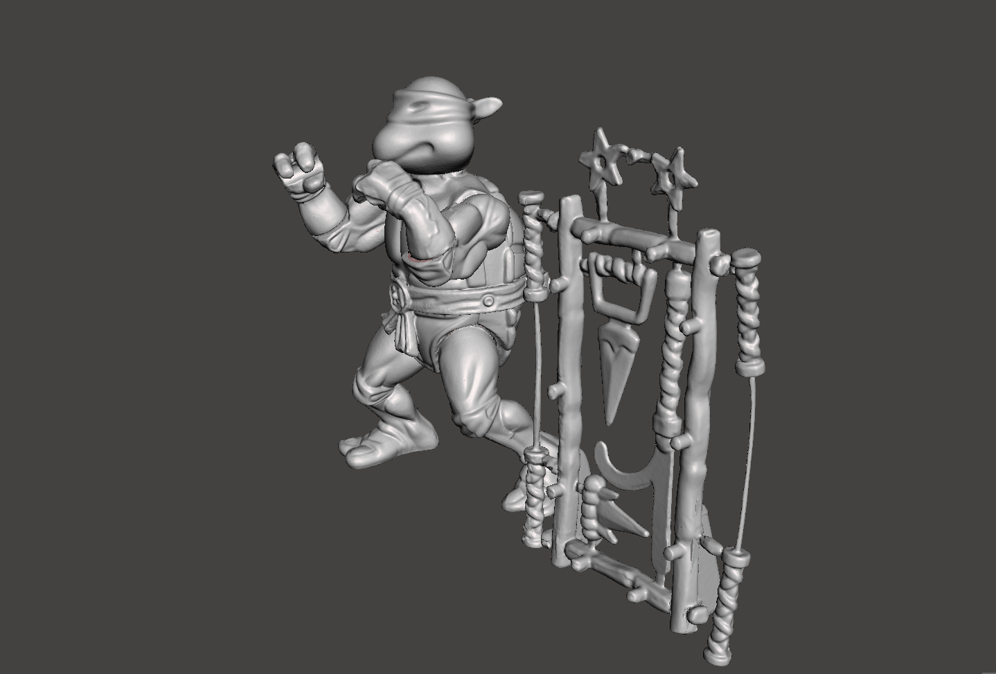 OBJ file MICHELANGELO VINTAGE TMNT ( TEENAGE MUTANT NINJA TURTLES ...