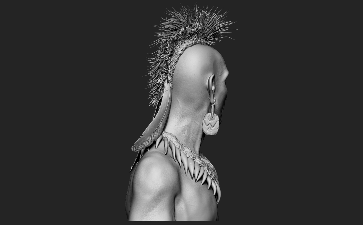 STL file NATIVE AMERICAN WARRIOR MOHAWK 3D PRINT MODEL 👨 (OBJ)・3D printing model to download・Cults