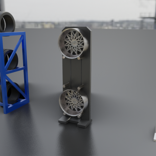 🌆 Wheels stand - 30m-04 (chamfer)・ STL File for ・Cults