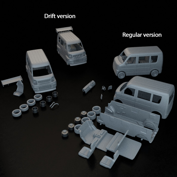 STL file *ON SALE* MODEL KIT: Suzuki Carry/ Every PC Kei car Mini bus ...