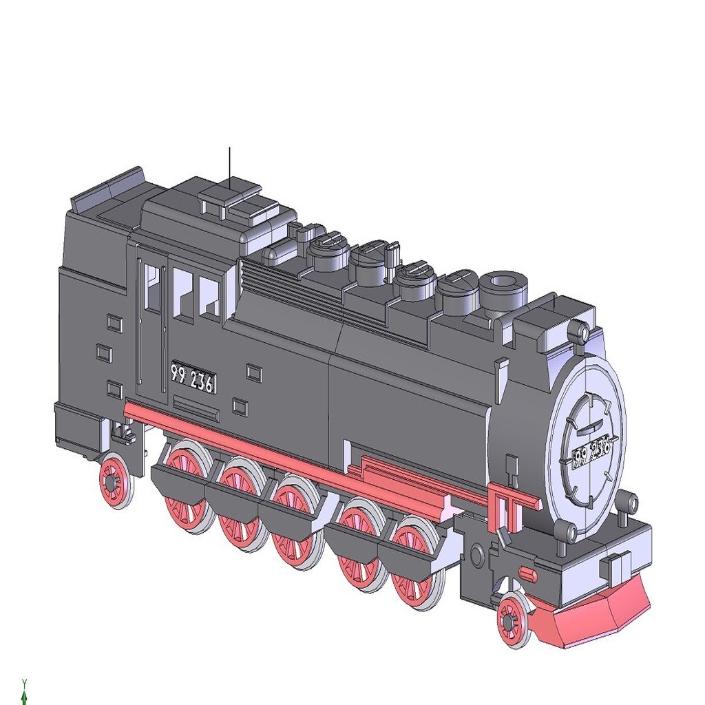 🚂 Locomotive, steam locomotive, train, Lego,・Free 3D File for ・Cults