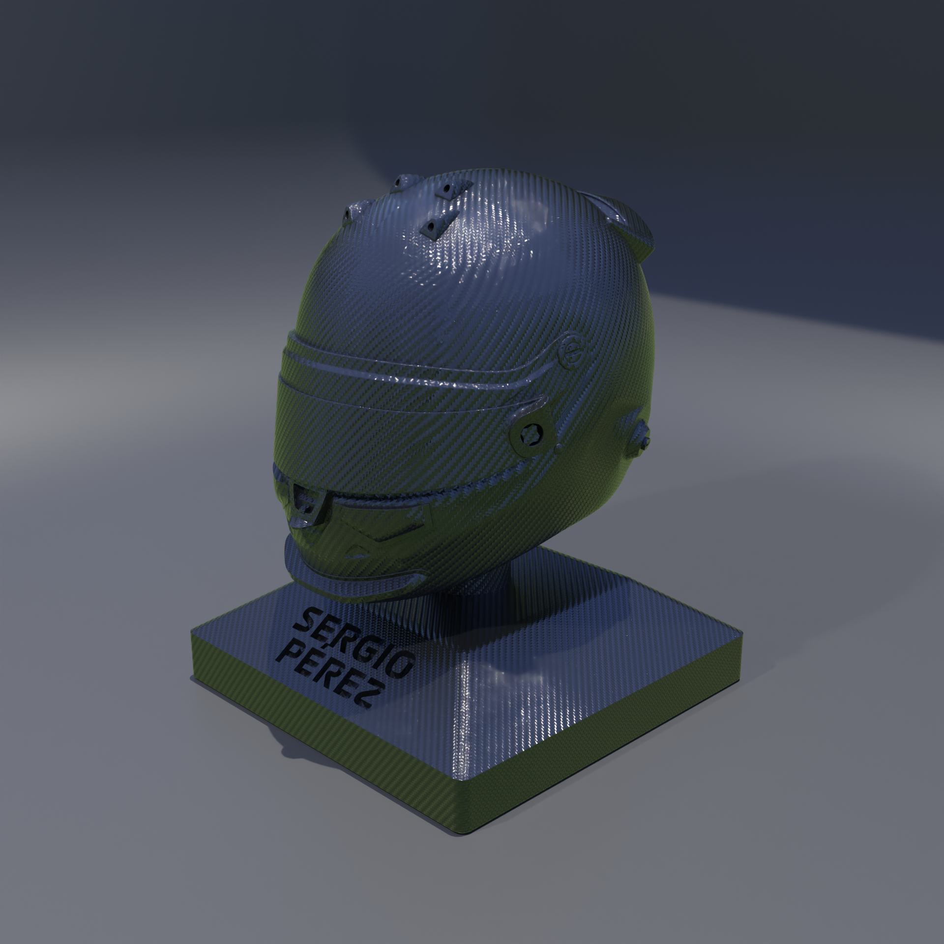 🪖 Sergio Pérez Formula 1 racing helmet with stand・ STL File for ・Cults