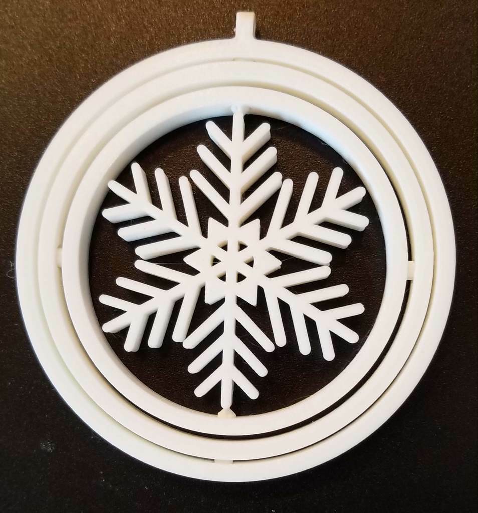 💍 Triple Ring Snowflake Ornament・Free STL File for ・Cults