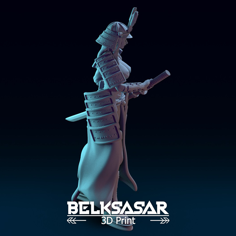 STL file Samurai Girl Topless 3D print model 🗡️ ・3D printer model to ...