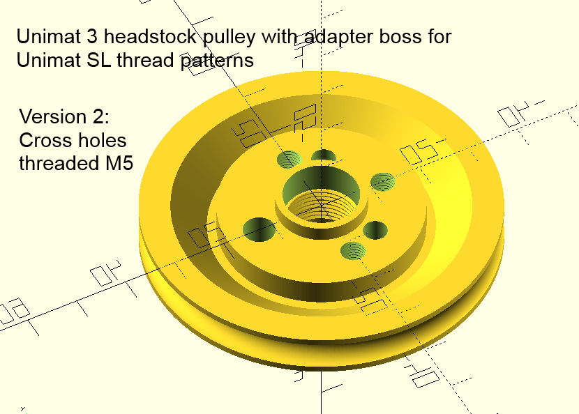 Free STL file Emco Unimat 3 low and high speed pulley set 🧞‍♂️ (SCAD)・Template to download and ...