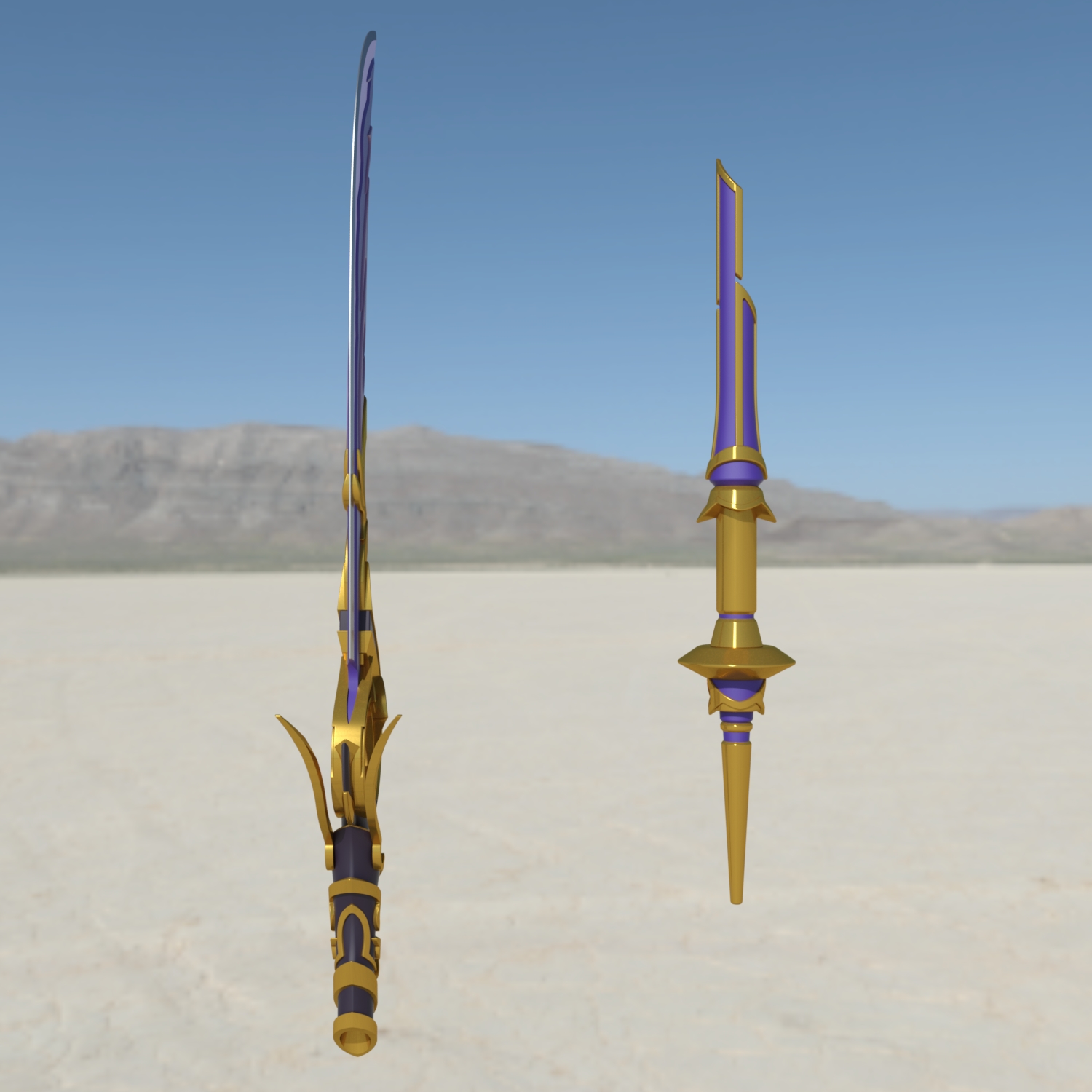 3D file Genshin Impact Engulfing Lightning Naginata spear polearm ...