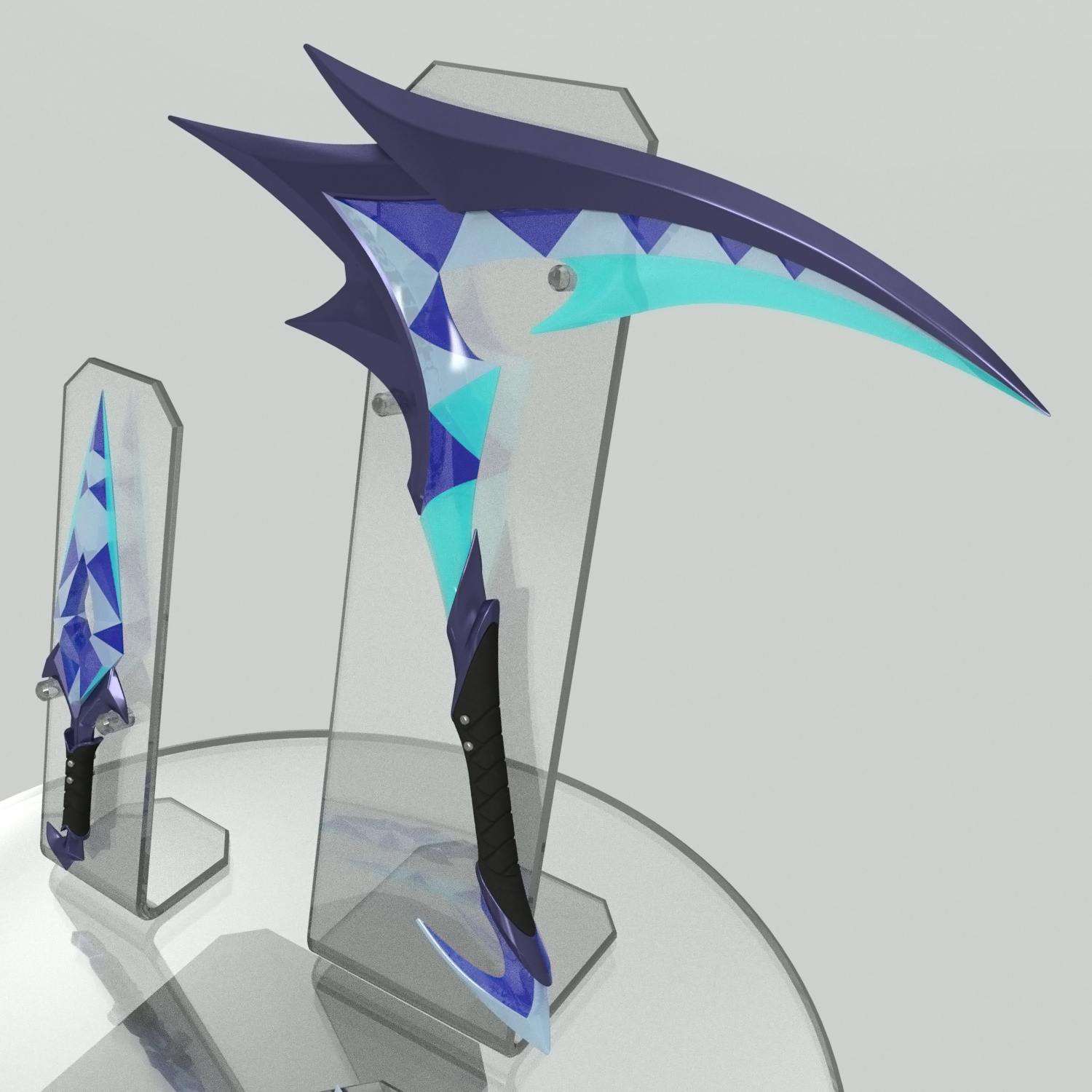 🔮 League of Legends Akali KDA All Out Skin Crystal cold weapon set・ 3D ...