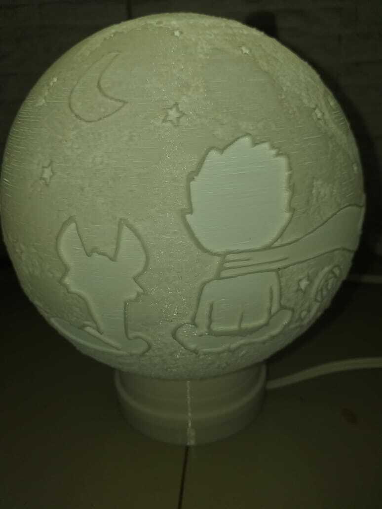 STL file EL PRINCIPITO LAMP, THE LITTLE PRINCE LAMP, LAMP, MOON, LUNA ...