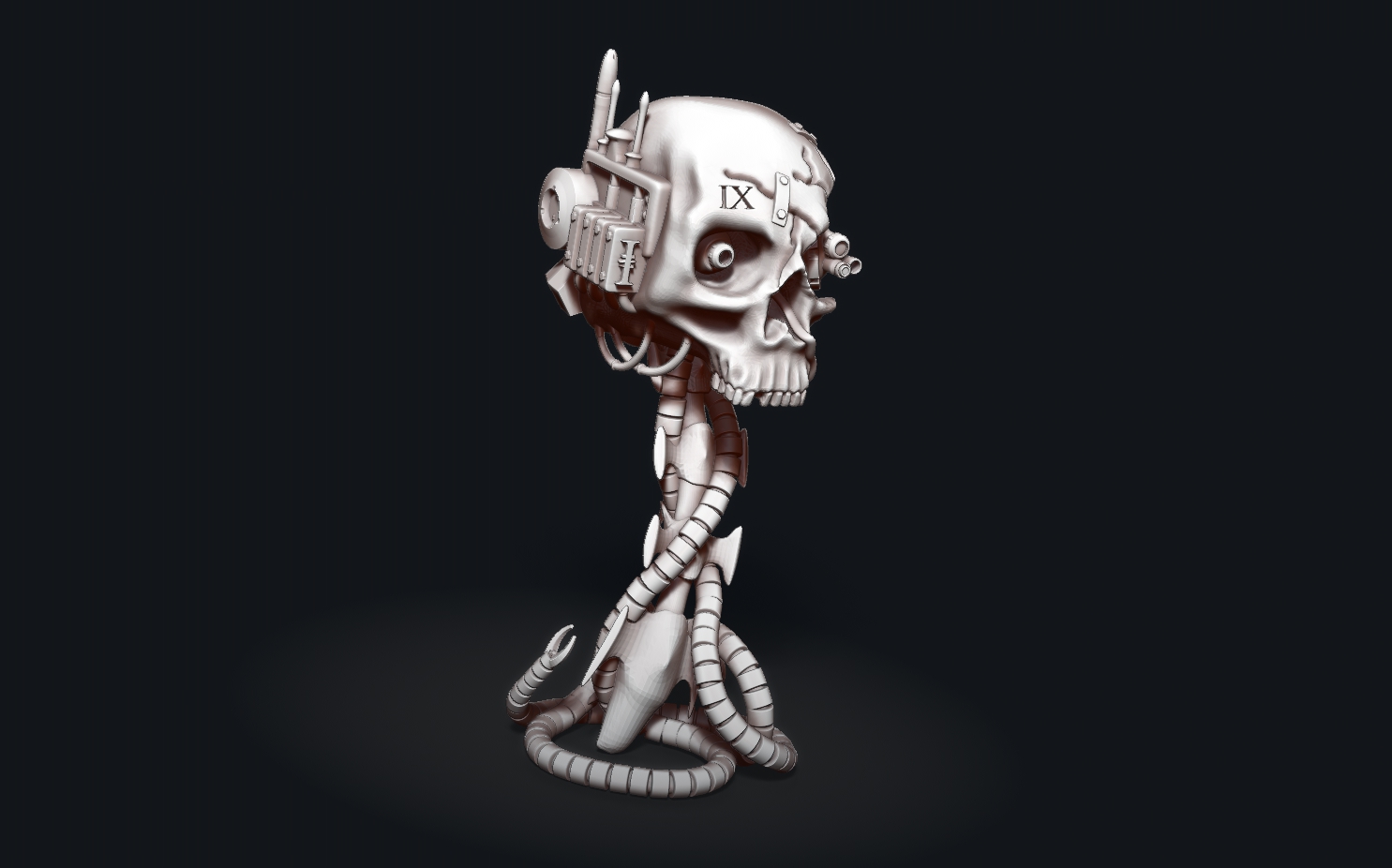 💀 Servo Inquisitor Skull Display Figure・ STL File for ・Cults