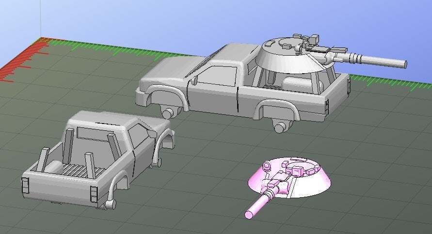 Free STL file Pick up truck/Technical 1/100 scale ⛏️ ・3D print design ...