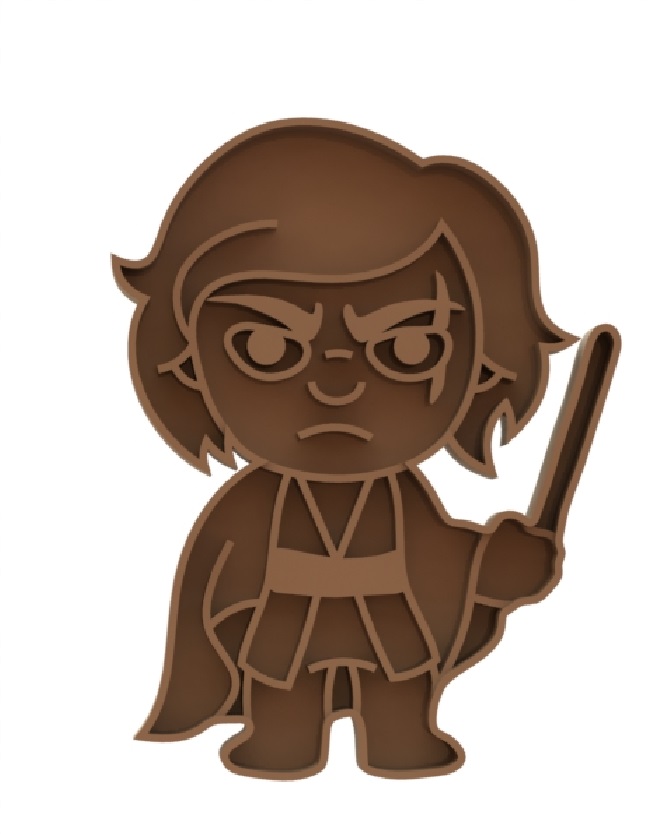 STL file Anakin Skywalker star wars cookie cutter ⭐ ・Model to download ...