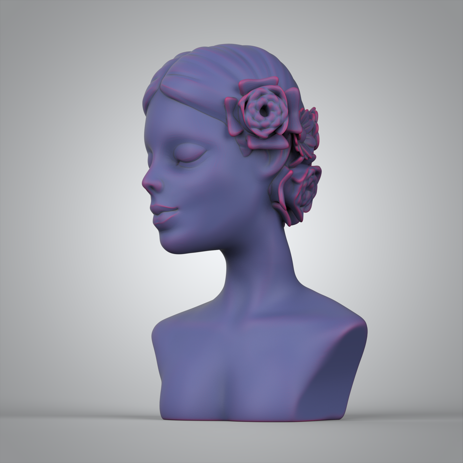 STL file girl with flowers 👧 (OBJ)・3D printer design to download・Cults