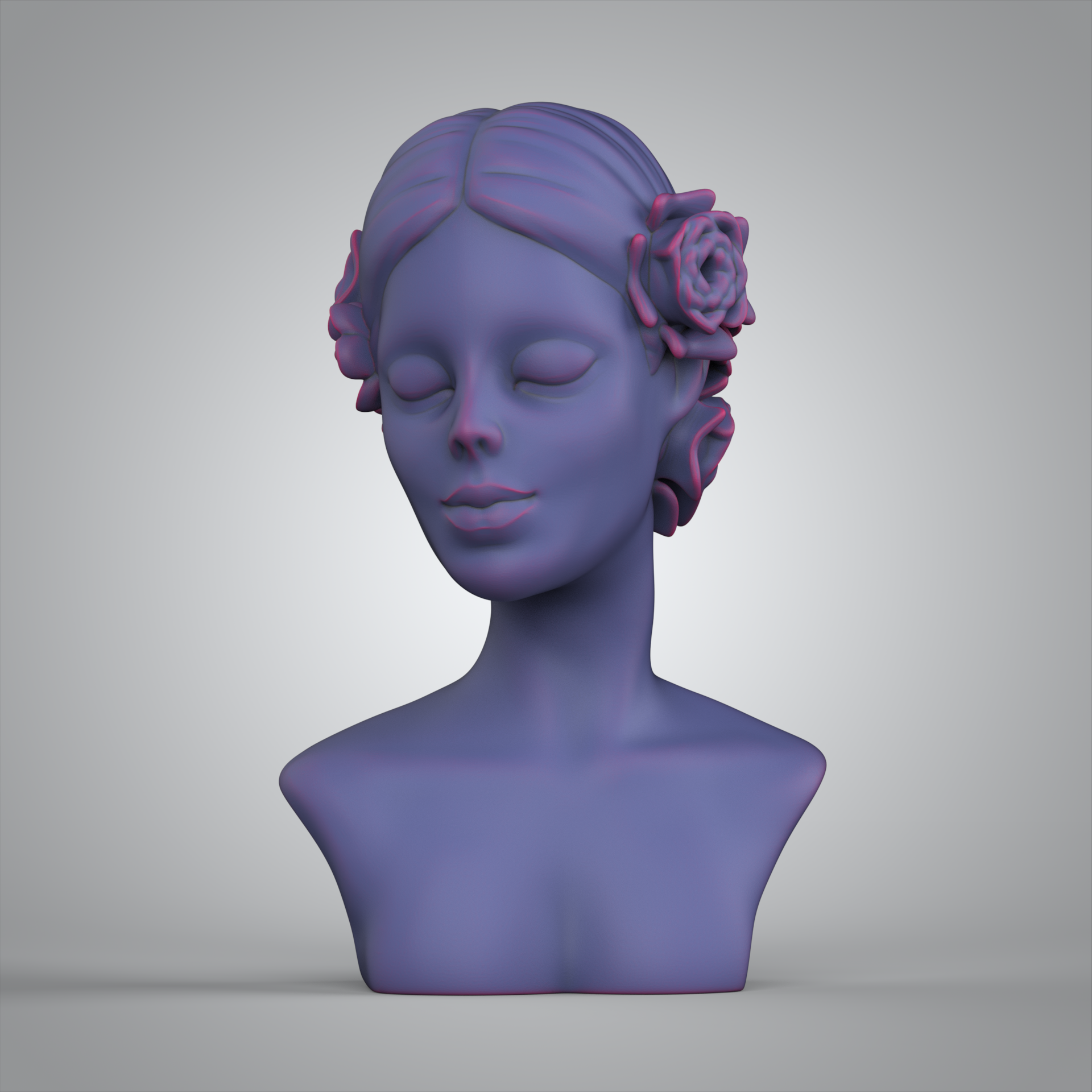 STL file girl with flowers 👧 (OBJ)・3D printer design to download・Cults