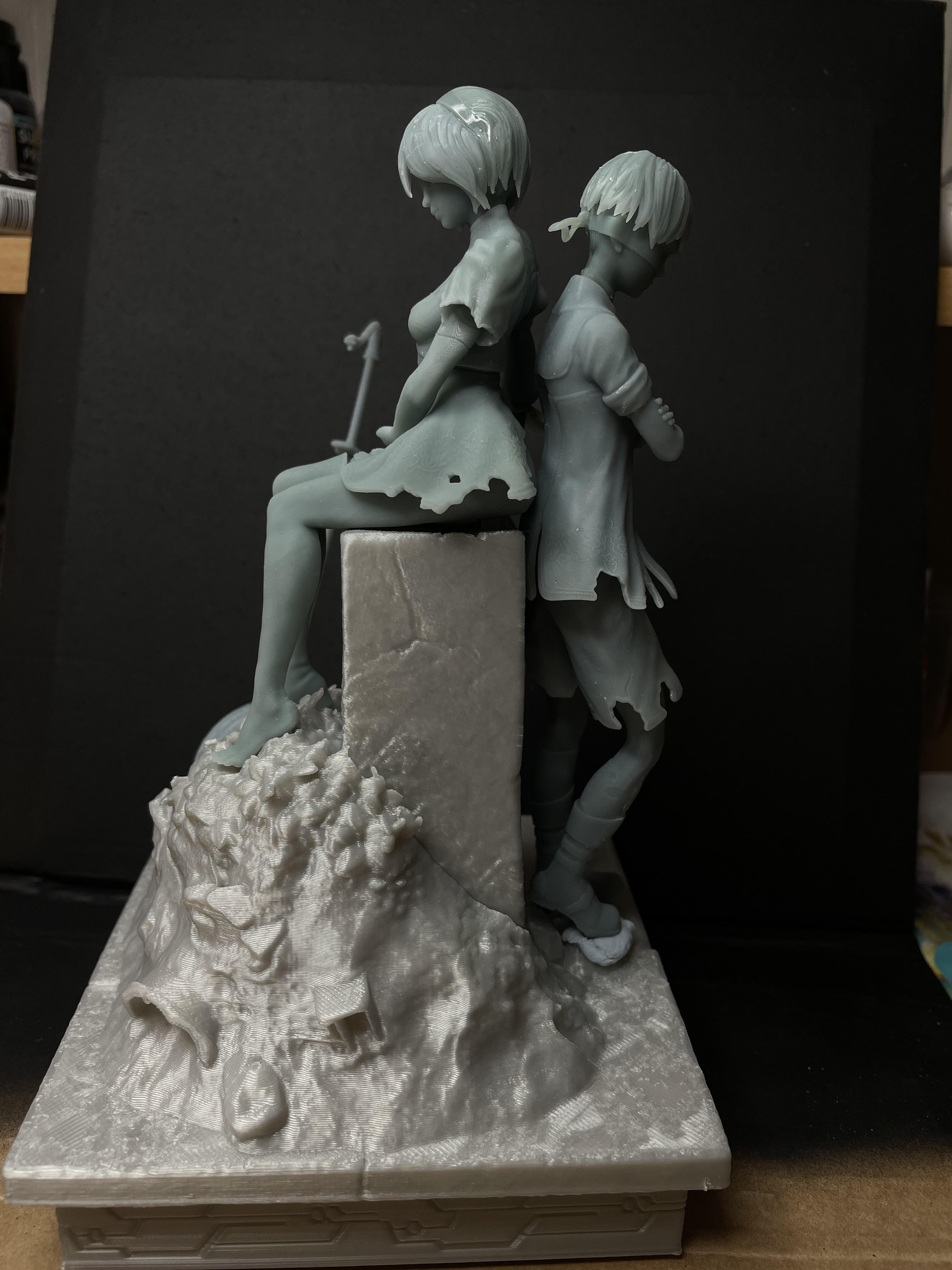 3D printed NieR:Automata 2B and 9S 3D print • made with Photon mono ...