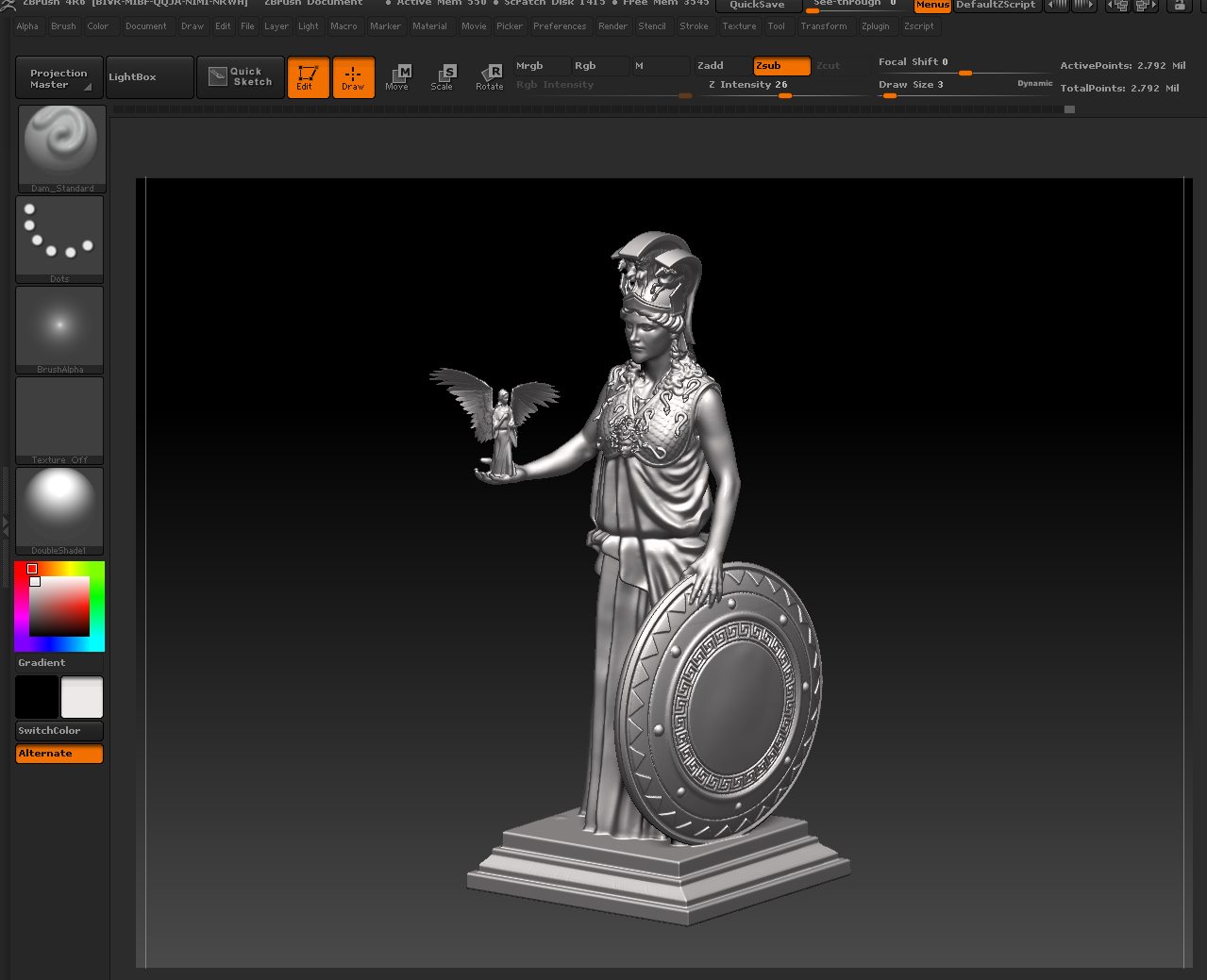 OBJ file Athena statue for dioramas and mithcloth 👫・3D printing idea to ...
