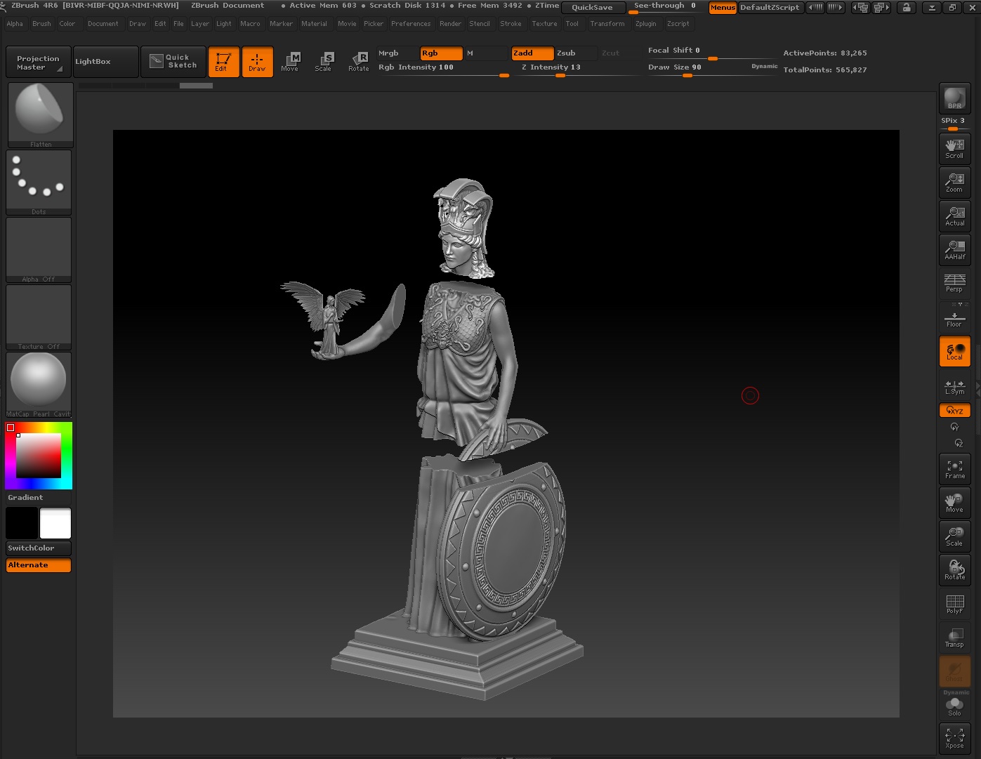 OBJ file Athena statue for dioramas and mithcloth 👫・3D printing idea to ...