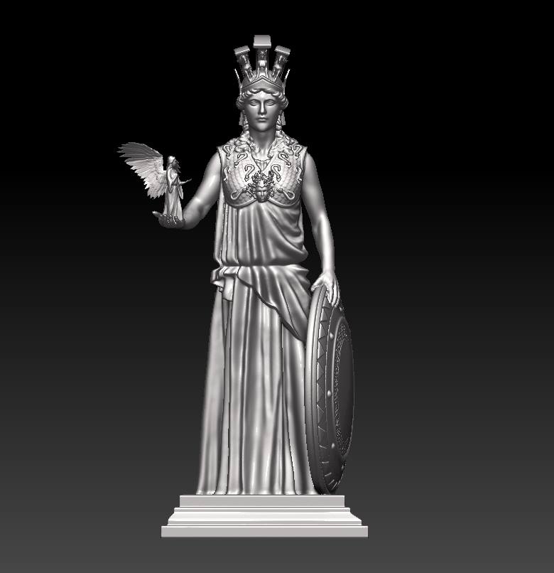 OBJ file Athena statue for dioramas and mithcloth 👫・3D printing idea to ...