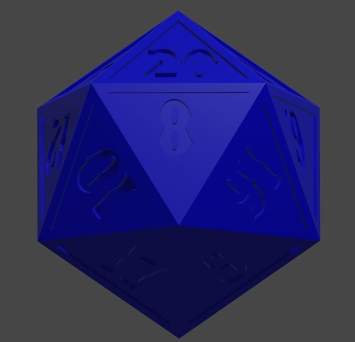 🎲 D20 with recessed faces・Free STL File for ・Cults