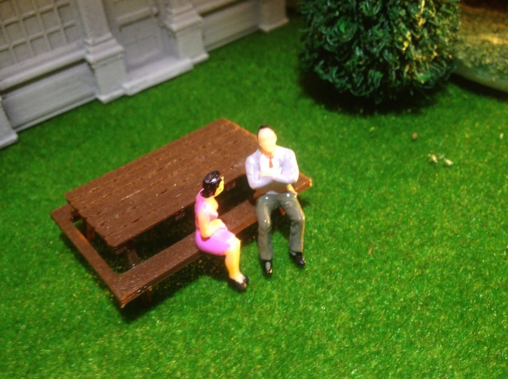 Free STL file wood Picnic Table - scale model 🪵 ・Design to download and ...