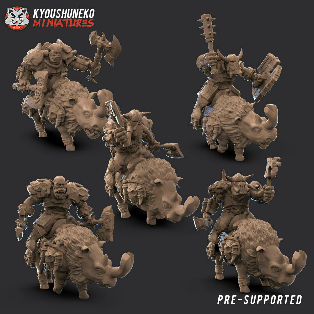 STL file Black Orc Army Rhino Riders 🦏 ・Model to download and 3D print ...