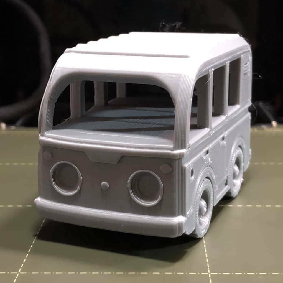 Free STL file Cartoon Retro Kombi Van (Print-in-Place) 🚐 ・3D printable ...