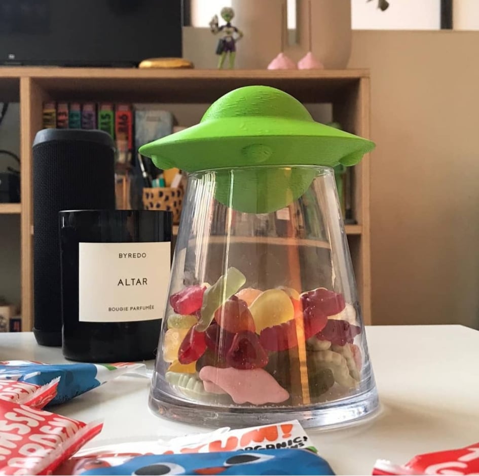 👽 Alien Spaceship Candy Jar・Free STL File for ・Cults