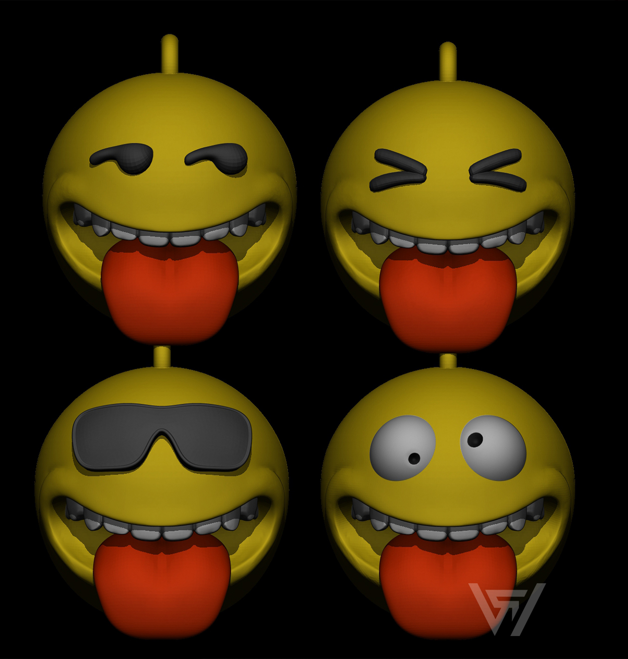 🎨 Emoticon Collection Pack 2・ STL File for ・Cults
