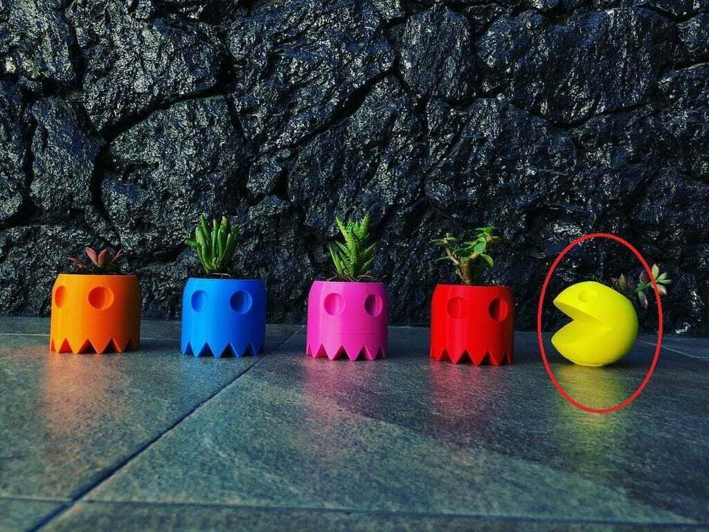 🪴 Pac-Man Planter・Free STL File for ・Cults