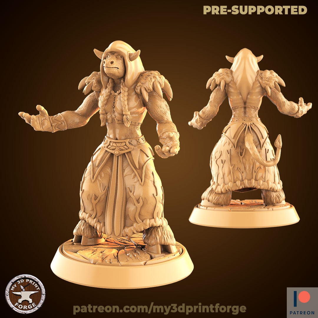 3D file Minotaur Female Druid Meditating ♀️ ・3D printer model to ...