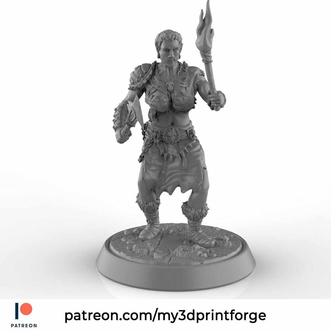 3D file Ork Female Warrior STL 32mm and 75mm pre-supported ♀️ ・3D ...