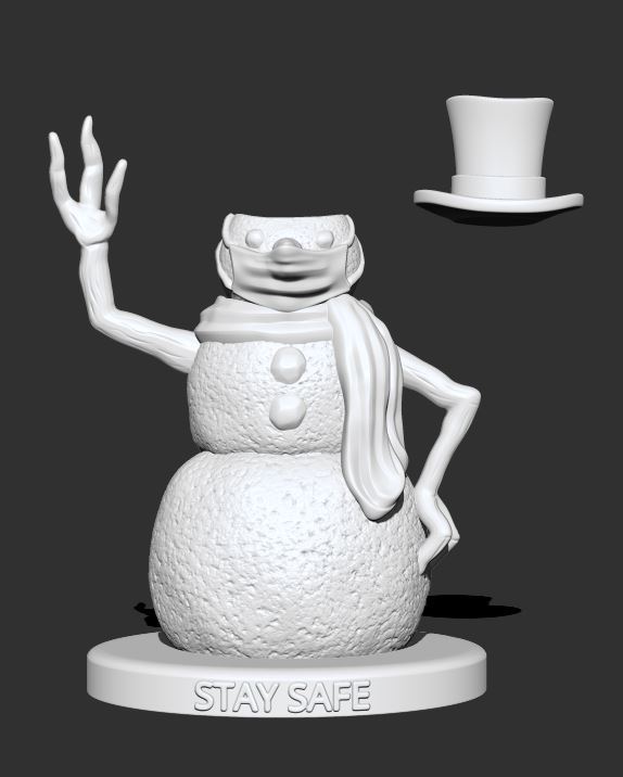 Файл STL Snowman Covid edition - Stay Safe ☃️・3D модель для печати ...