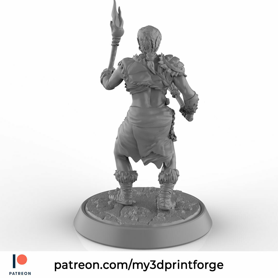 3D file Ork Female Warrior STL 32mm and 75mm pre-supported ♀️ ・3D ...