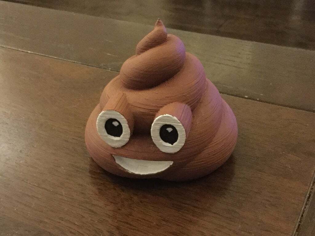 Emoji de un montón de caca (U+1F4A9) impreso en 3D・Cults