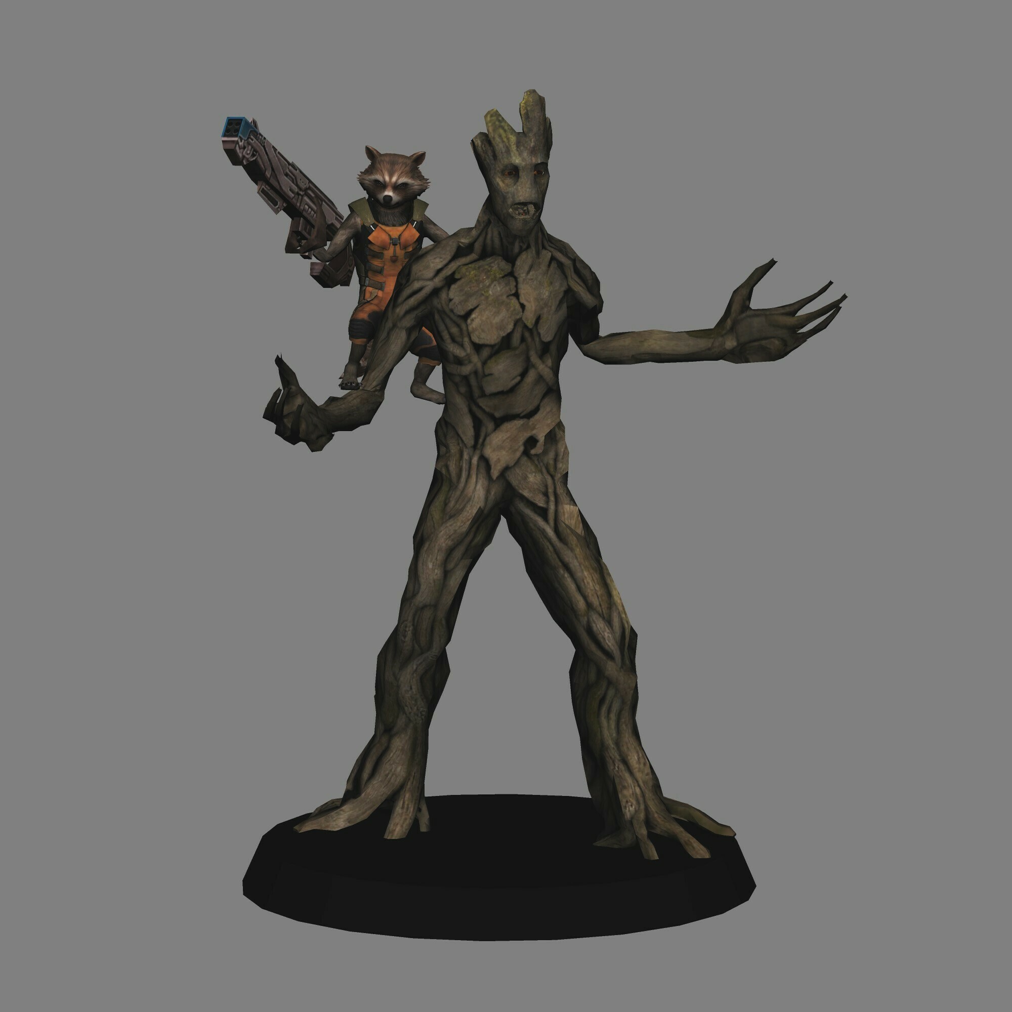 🚀 Groot and Rocket - Guardians of the Galaxy LOW POLYGONS AND NEW ...