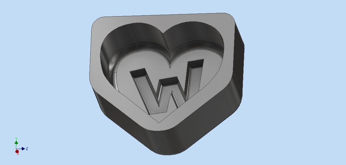 STL file MOLD HEART LETTER W 💜 ・3D printable design to download・Cults